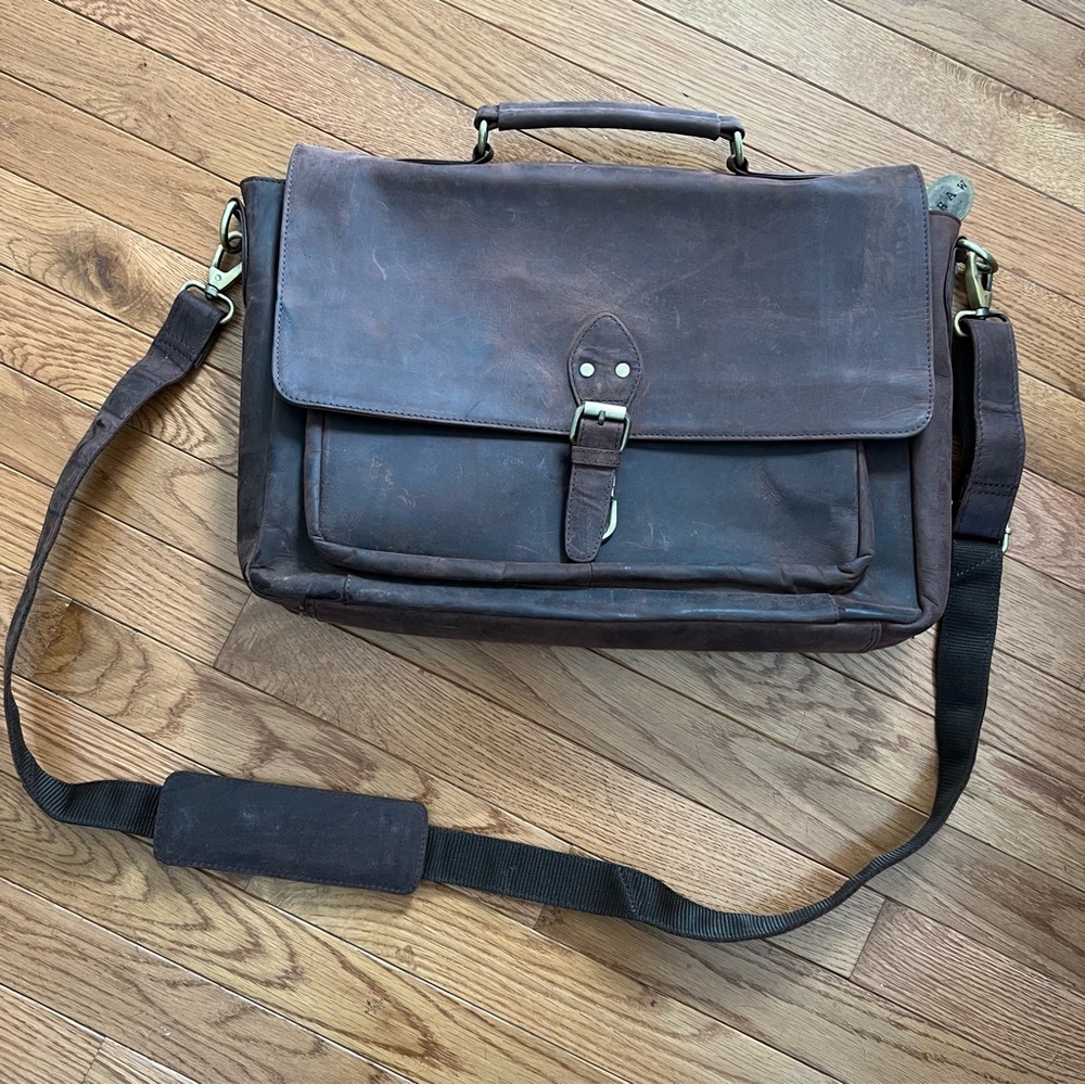 Leather Laptop Messenger Bag - Gem
